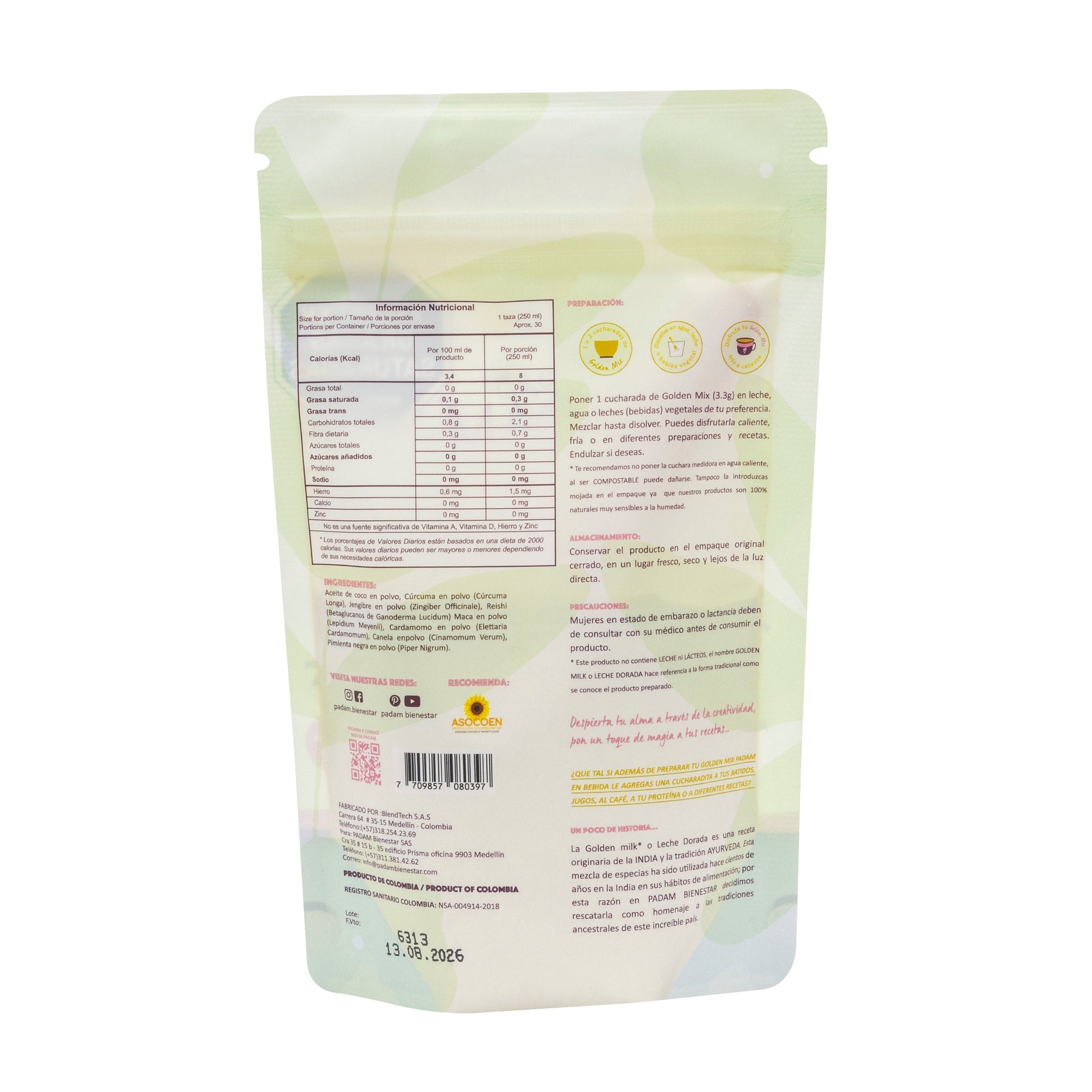 Golden Milk | 100 gr | 30 porciones – PADAM Bienestar